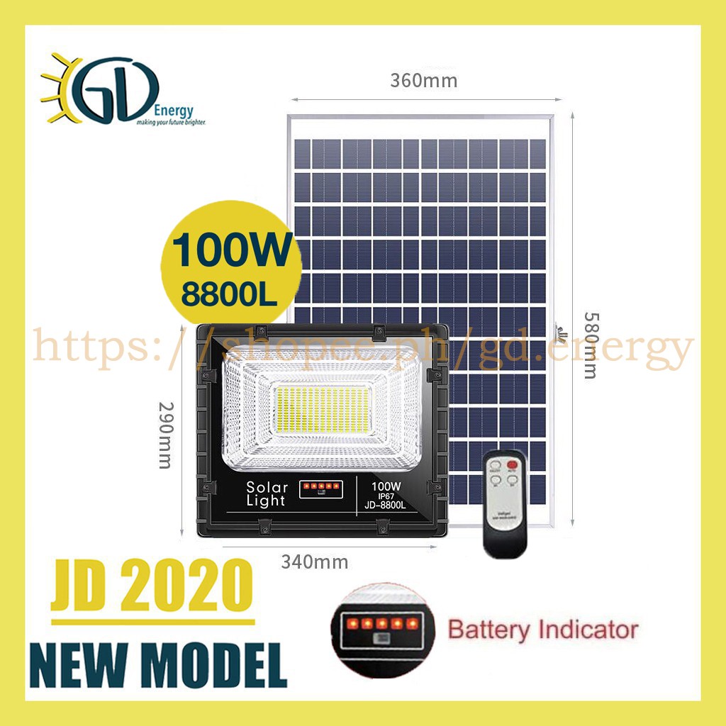 25w / 40w / 60w / 100w JD 8800L Solar Floodlight Solar LED light with ...