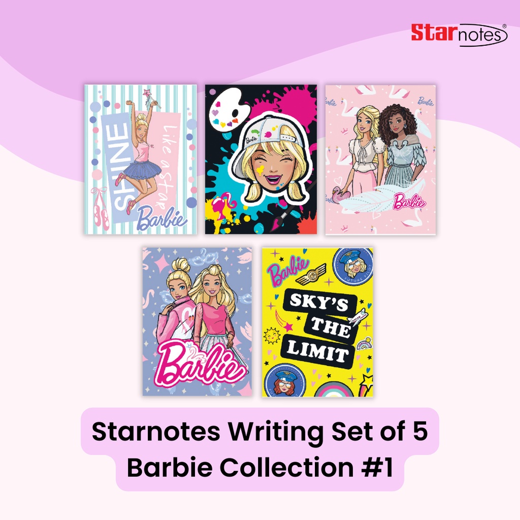 Starnotes Writing Notebooks Set of 5 - Barbie Collection #1 | Shopee ...