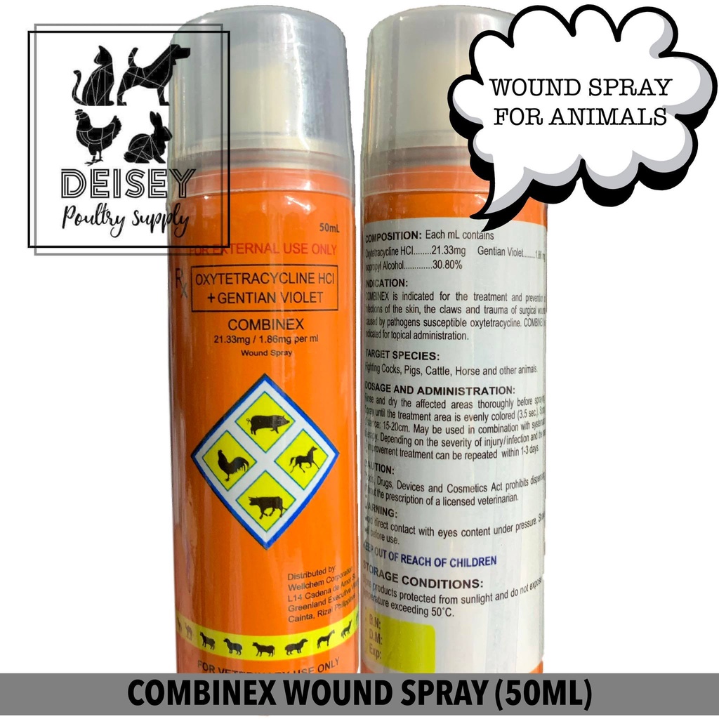 COMBINEX WOUND SPRAY FOR ALL ANIMALS 50ML (1 BOTTLE) | Shopee Philippines
