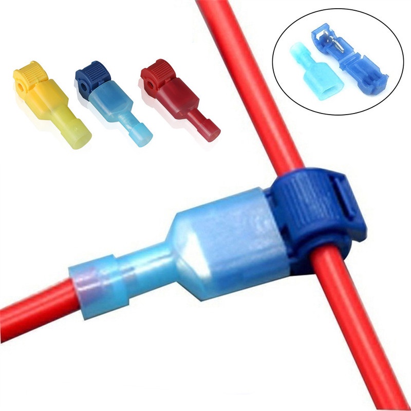 25/50set T-type non broken fast wire terminal connector fast clip ...