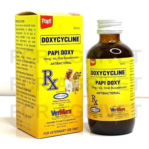 [FCR AGRIVET] PAPI DOXY ANTIBACTERIAL ORAL SUSPENSION 60ml | Shopee ...
