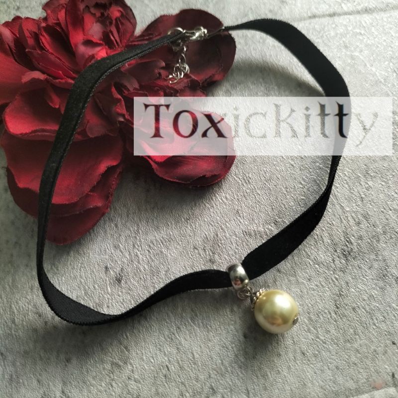 Pearl Drop Elegant Velvet Victorian Maria Clara Choker Necklace ...