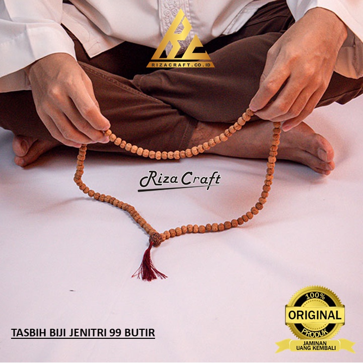 Riza craft Genuine Genitri Ganitri Rudraksha Fruit Seed Tasbih 99 ...