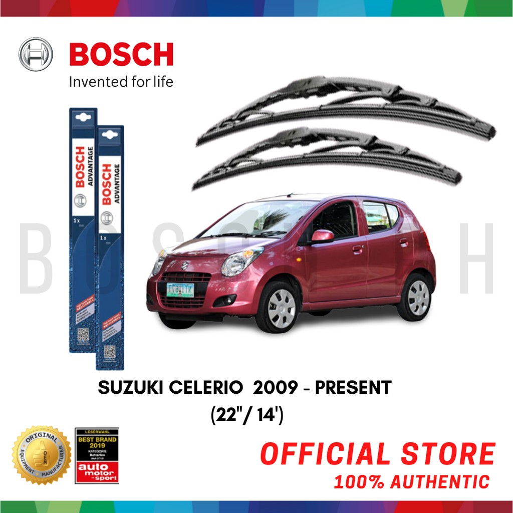 Bosch ADVANTAGE Wiper Blade Set for Suzuki CELERIO 2009 - PRESENT (22 / ...
