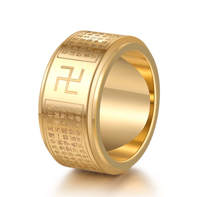 New Year change the luck Ring Pure Stainless Steel Rotatable Heart ...