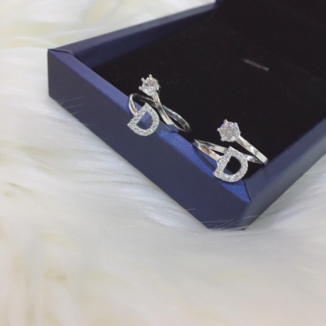 Silver JEWELRY LETTERS RING | Shopee Philippines