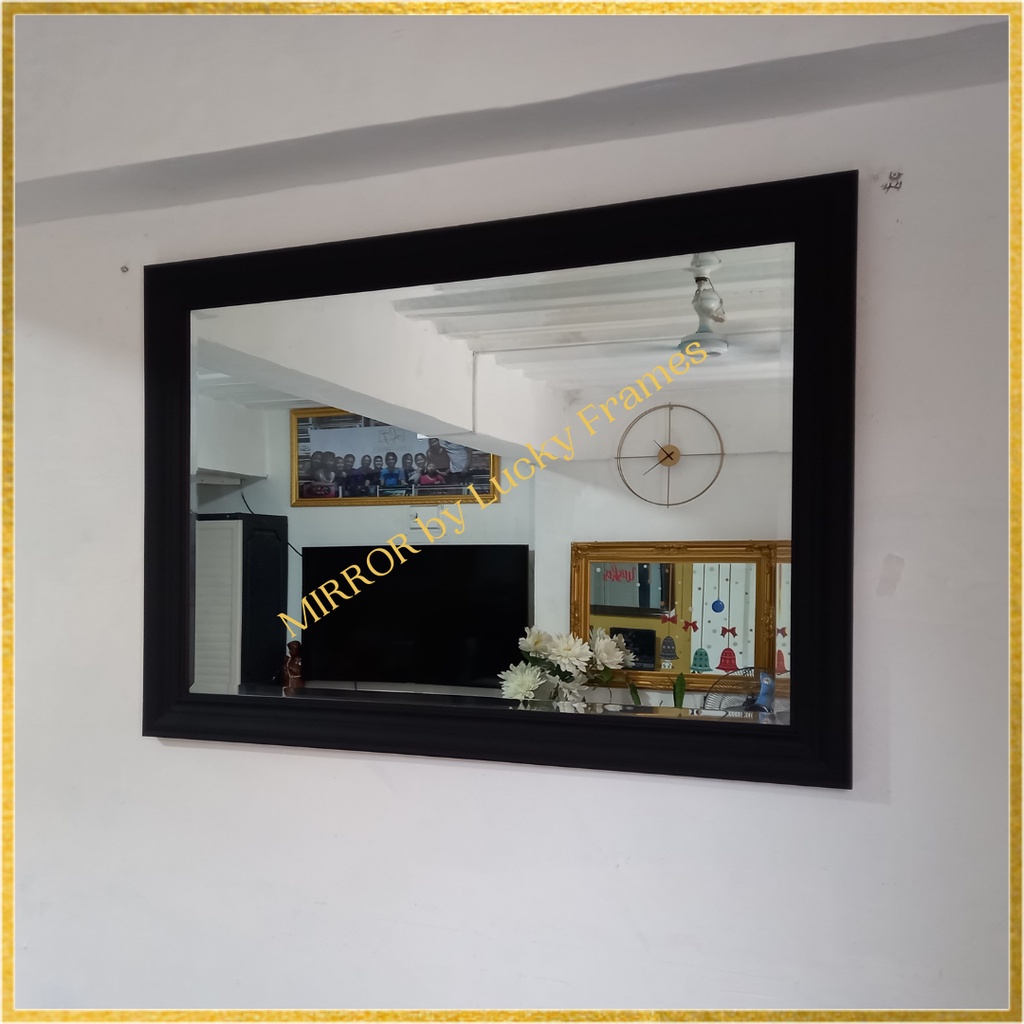 40 inches by 29 inches Wall Mirror With Wood Frame (Salamin) | Shopee ...