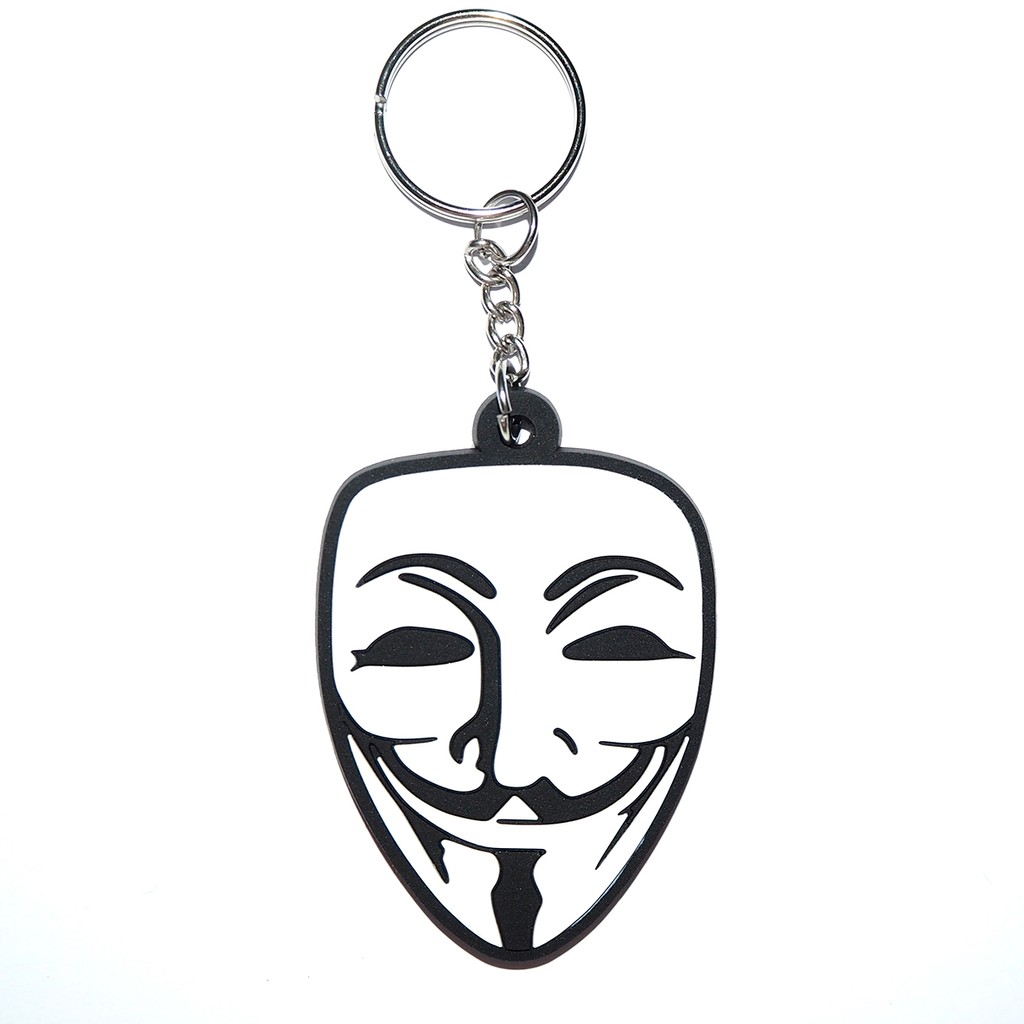 Rubber Keychain Mask anonymous hacker | Shopee Philippines
