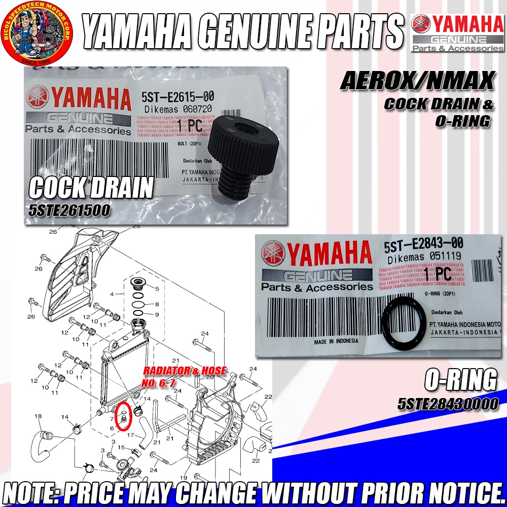 AEROX/NMAX COCK DRAIN (YGP) (Genuine: 5ST-E2615-00, 5ST-E2843-00 ...