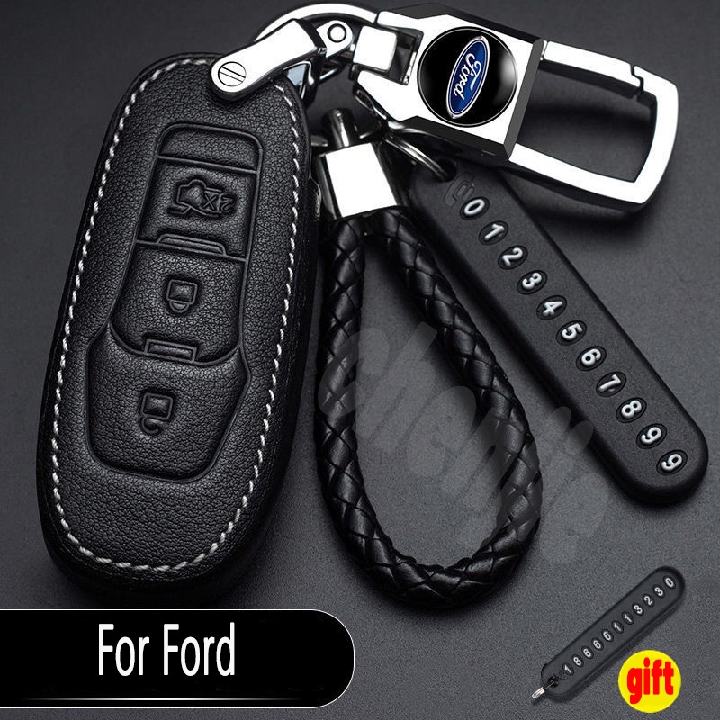 Cod high quality leather for Ford key cover Remote key case with key ...