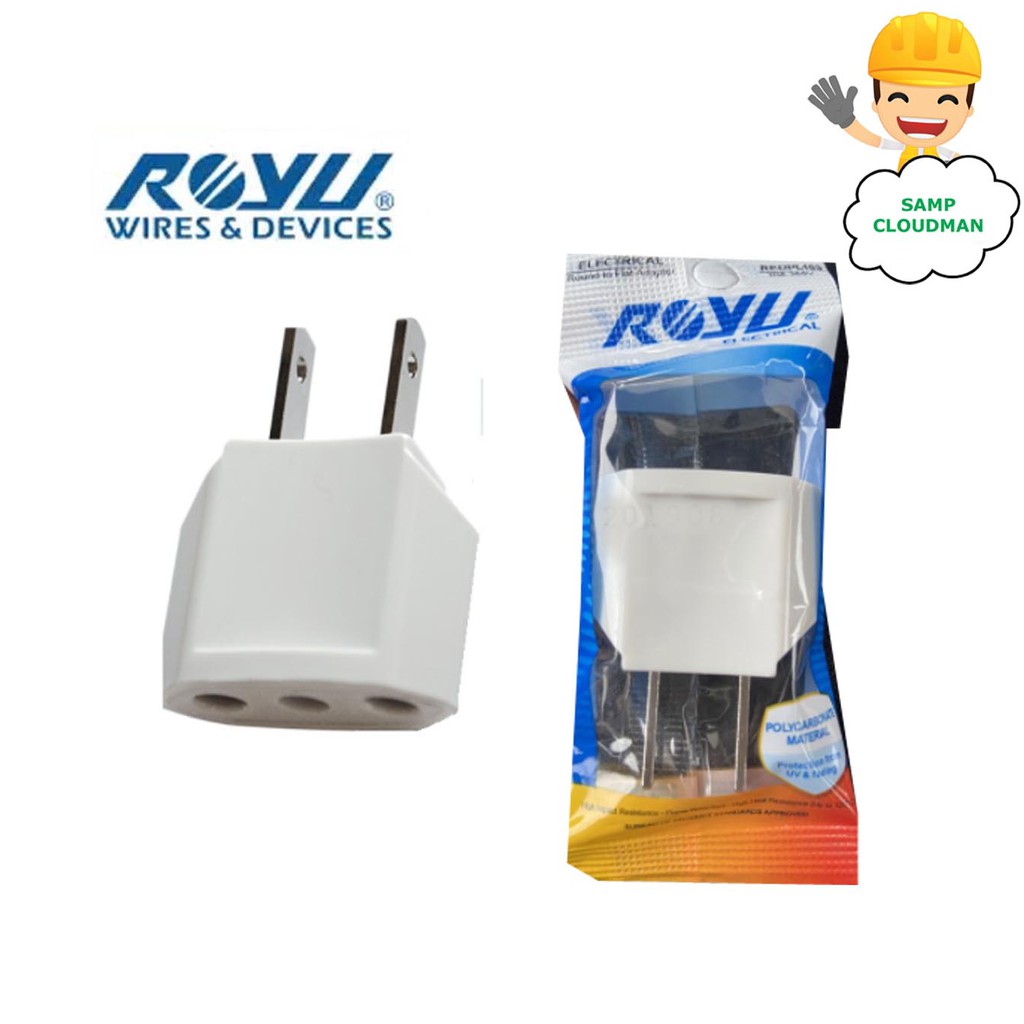 Royu Round To Flat Adapter 10A 250V Adaptor | Shopee Philippines