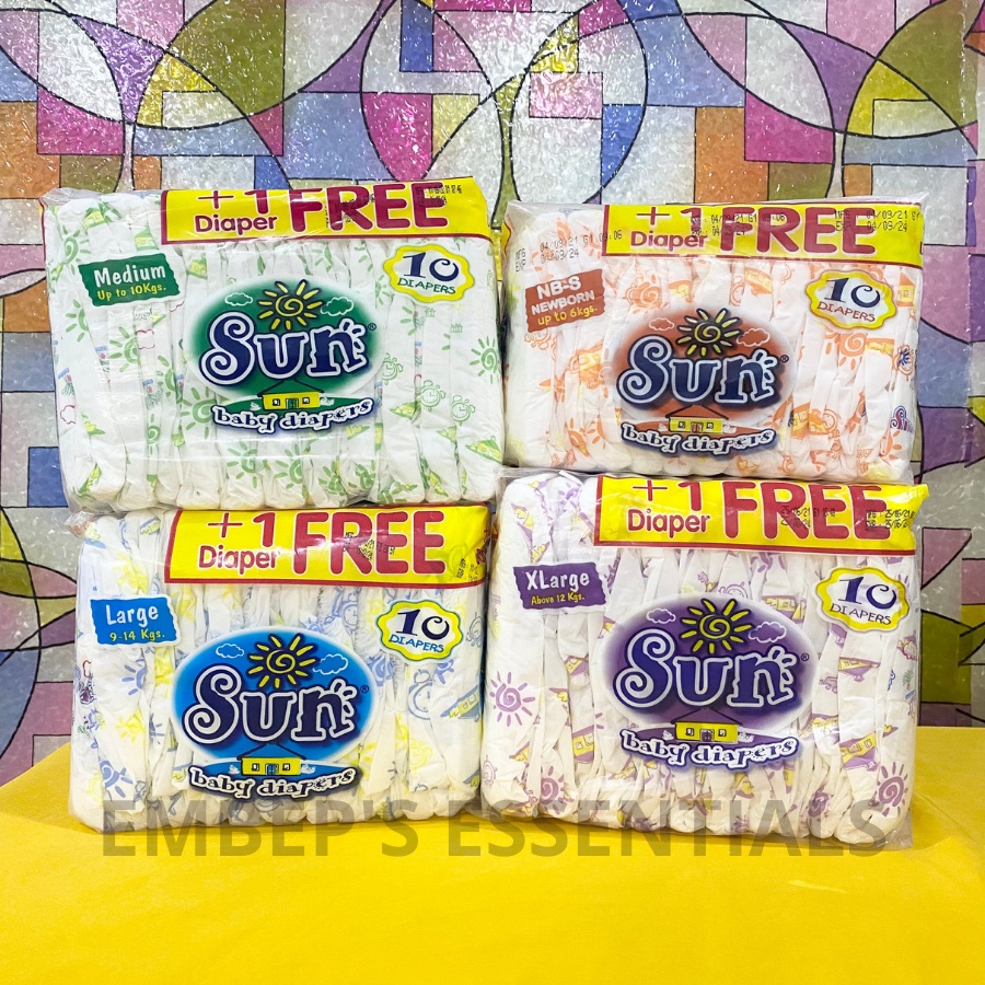 Sun Baby Diapers (10 diapers + 1 Free) | Shopee Philippines