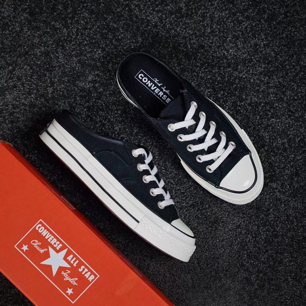 Converse Chuck 70 Mule Half-Slippers Black Low Cut Canvas Shoes Skate ...