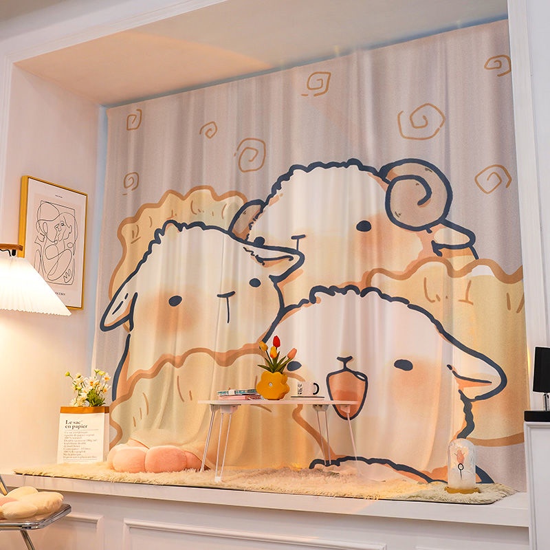 Curtain Window Stickers Shower Cloth Shading Sunshade Sunscreen Short ...