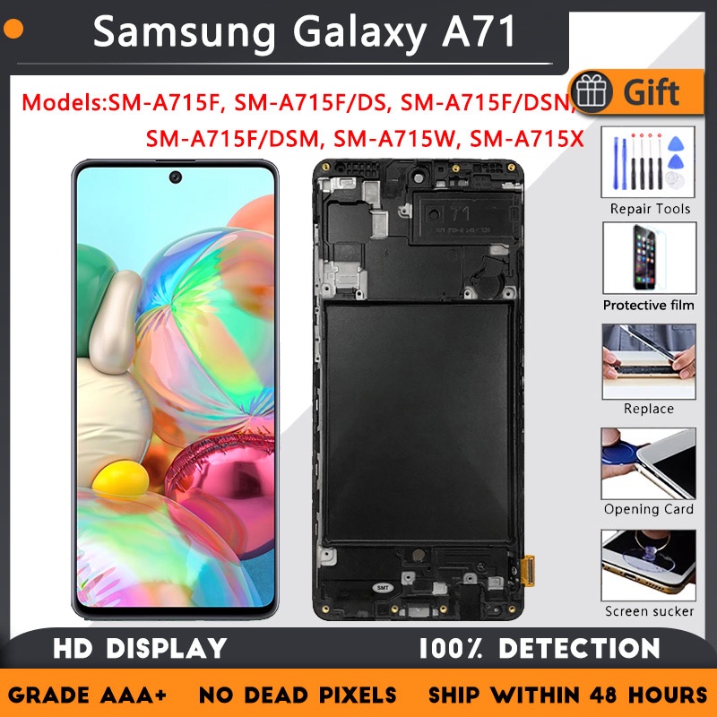 Amoled For Samsung A71 SM-A715F DS SM-A715F DSM Lcd Display Replacement Lcd Touch Screen Samsung ...