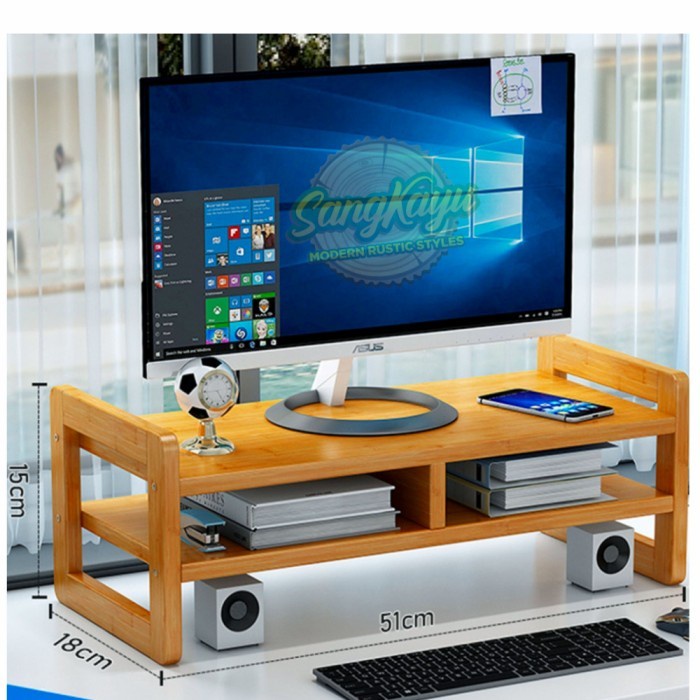 KAYU Wooden monitor Desk Computer Desk laptop Desk Minimalist 4 ...