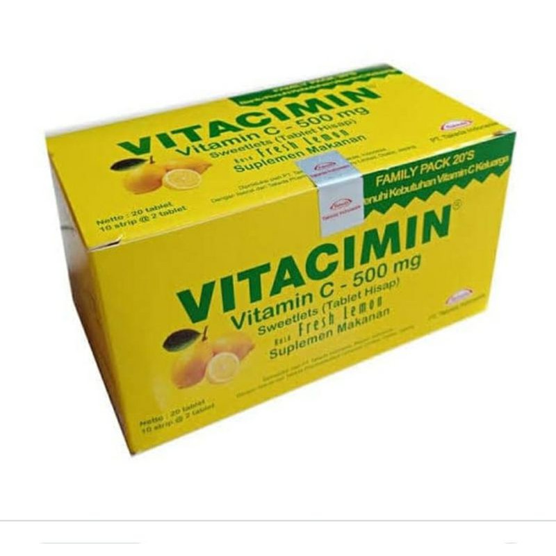 Vitacimin Family Pack (10 Strips) 20 Chewable Suction Tablets Vitamin C ...