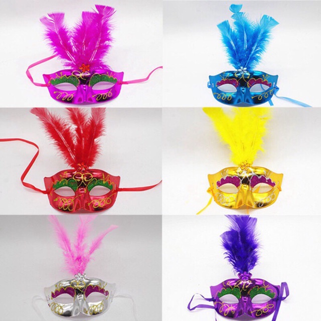 Featured masquerade mask with feather | Shopee Philippines