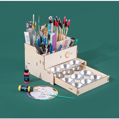 OPHIR Wood Tools Rack with Marker Pen Storage Rack Artist Supply Paint ...