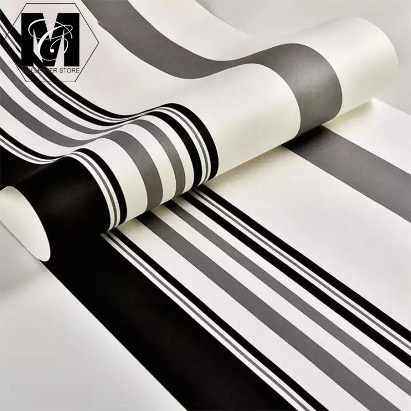 PVC Black and White Stripes 10mx45cm Waterproof StickerPVC Self ...