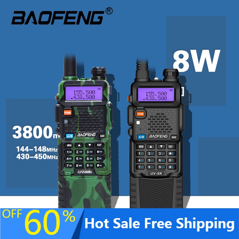 Real 8W Baofeng UV5R Walkie Talkie 10Km Two-Way Radio hunting Radio uv 5r Baofeng Ham Radio UV5R ...
