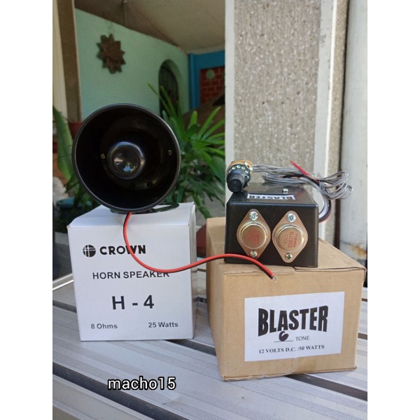 Wang Wang Siren 6 tones Blaster Siren Amplifier with CROWN Horn Speaker ...