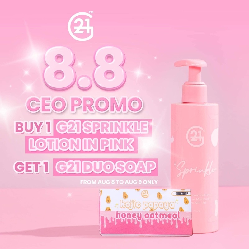 G21 8.8 PROMO | PINK SPRINKLE LOTION WITH FREE DUO SOAP | Shopee ...