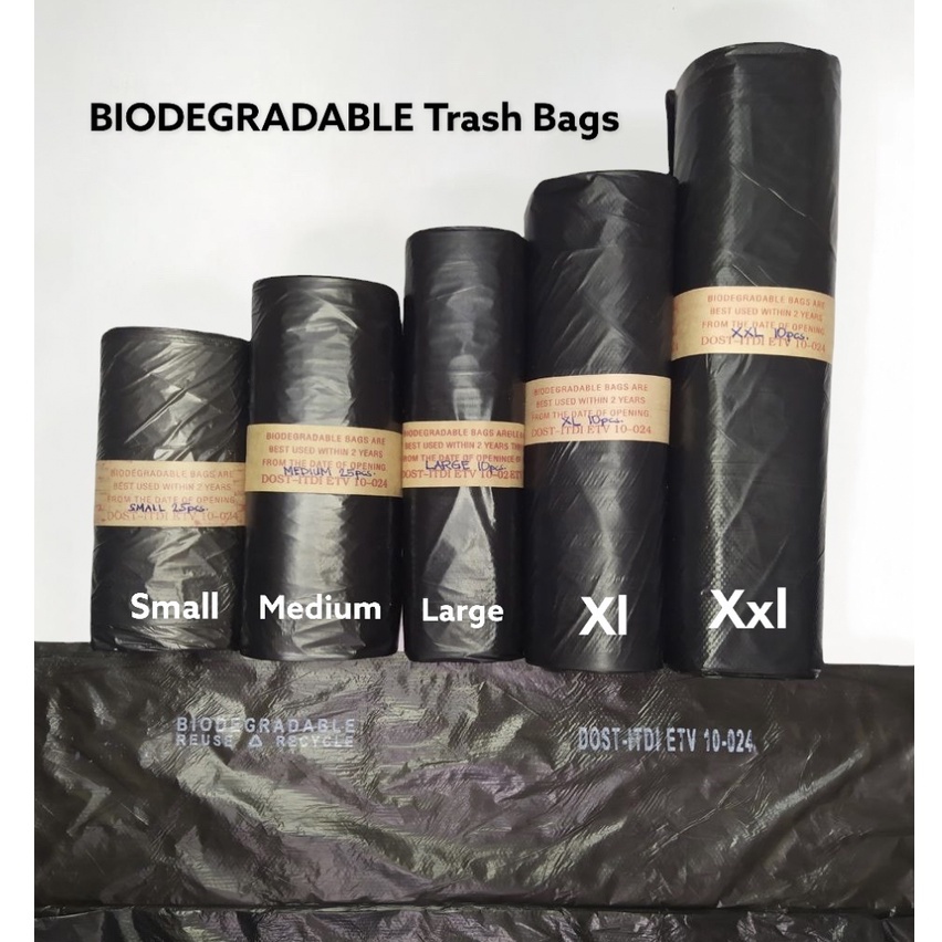 BIODEGRADABLE Trash Bag / Garbage Bag HEAVY DUTY (all sizes) per roll ...