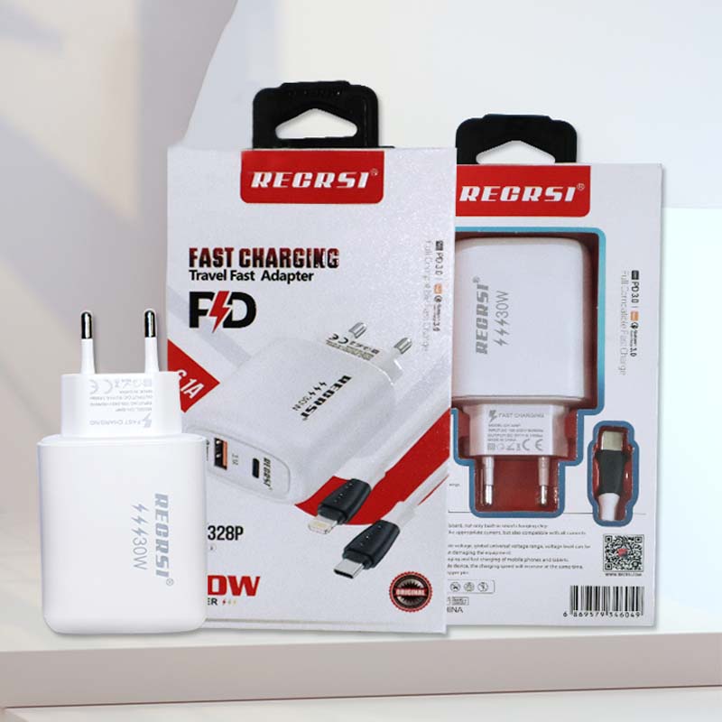 REGRSI CH-328P Charging Plug With Pd Cable 20W 30W Quick Charge 3.0 ...