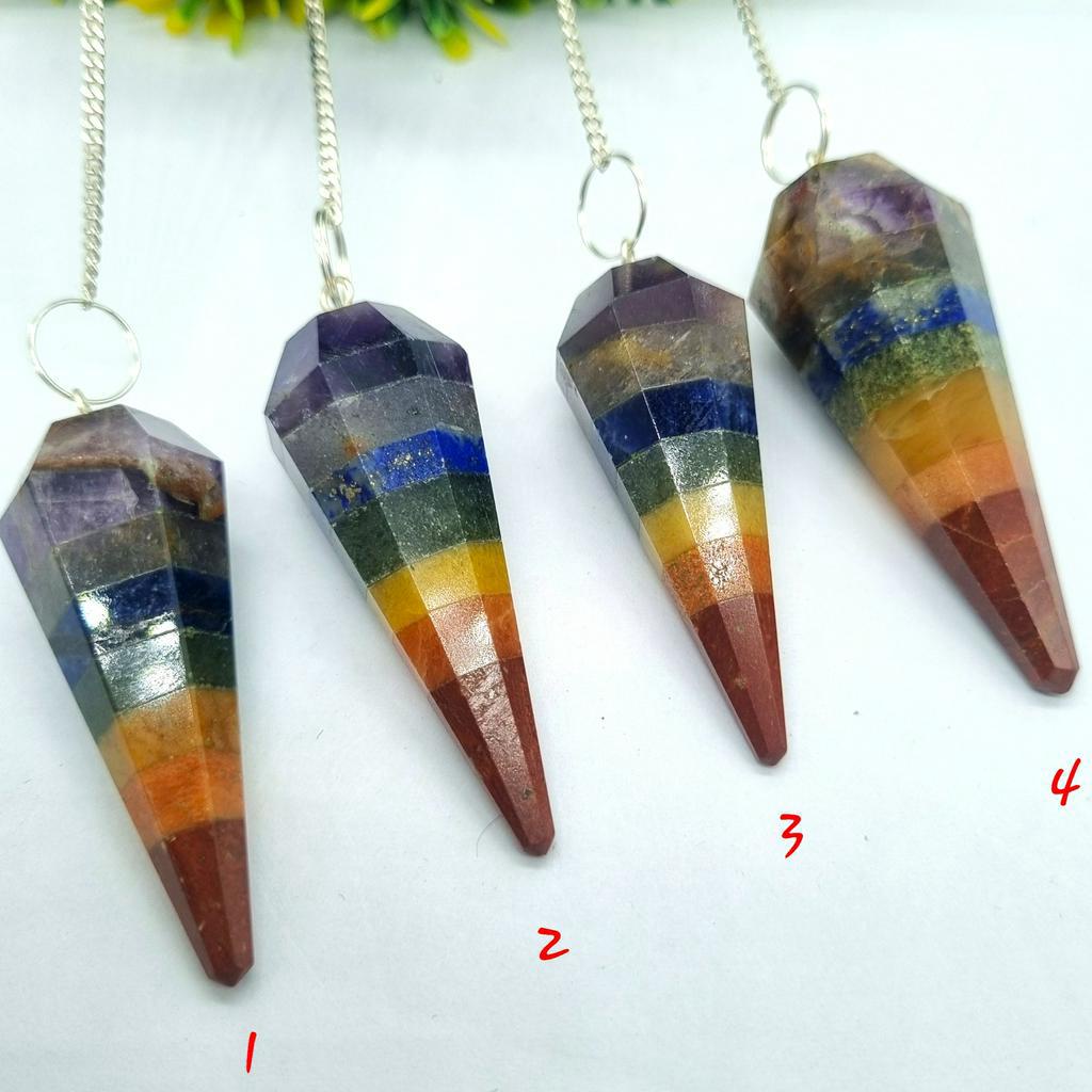 Seven Chakra Crystal Pendulum - Seven Chakra Healing Crystal - Dowsing ...