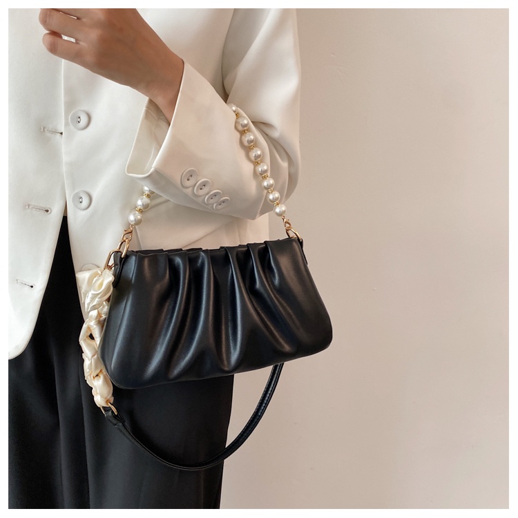 New textured shoulder bag with soft leather chain, portable crossbody ...
