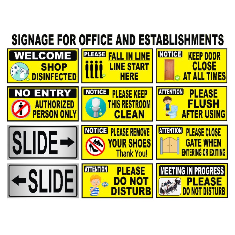 signage for office and establishments yellow signage signage signage ...
