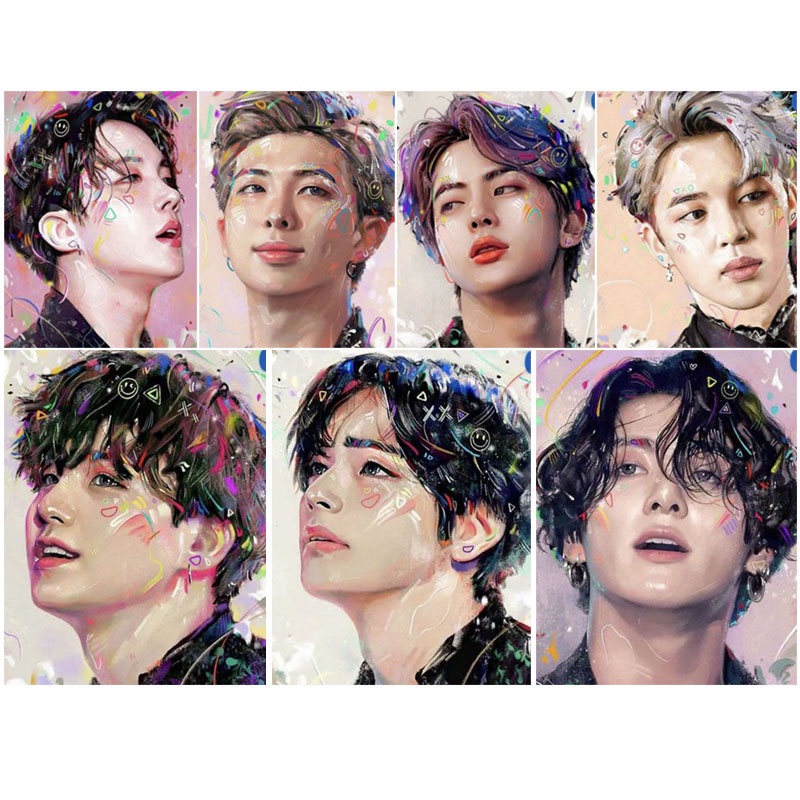 BTS Jungkook V Jimin 5D DIY Diamond Painting Round Drill oil paint 30 ...