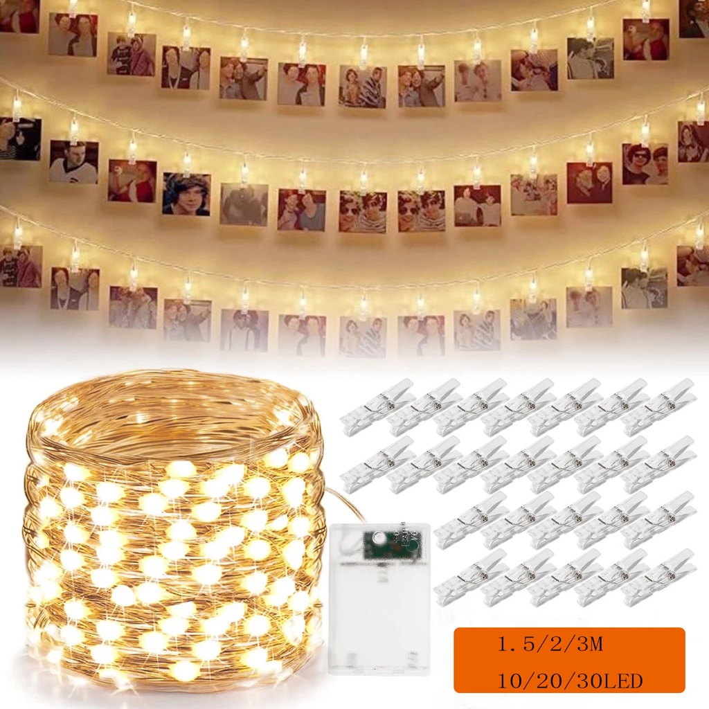 DIY Card Photo Clip String Lights /LED Fairy Lights For Valentines ...