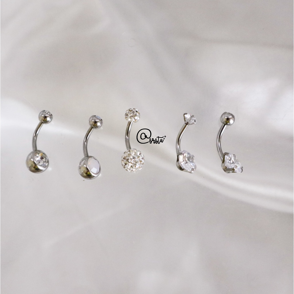 Accessoriesta 10mm Shiny Belly Button Ring Navel Screw Piercing ...