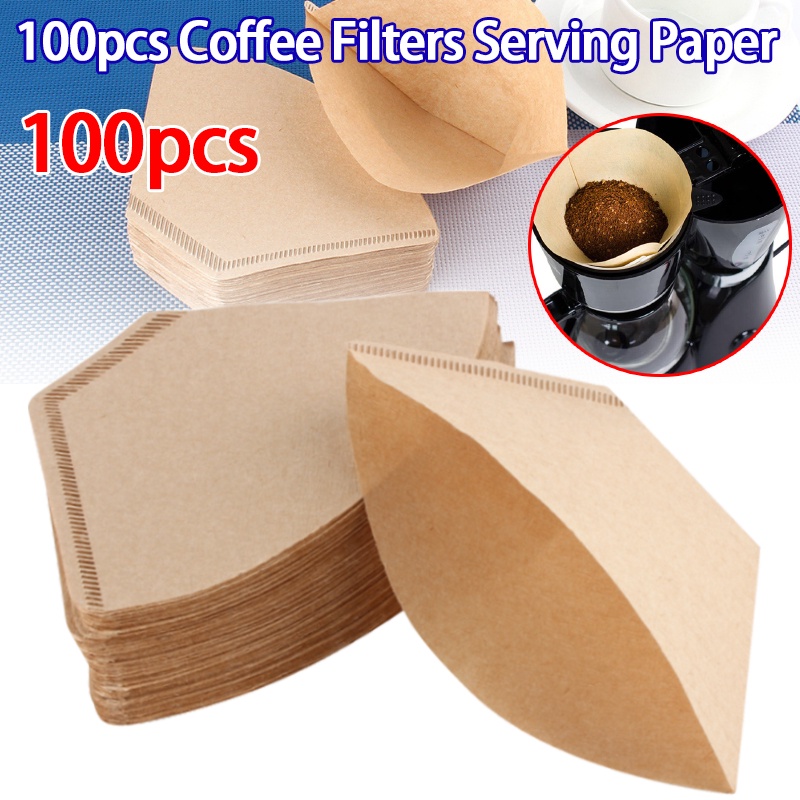 [Spot] 100Pcs Coffee Filter Paper Dripper Coffee Grinder Filter ...