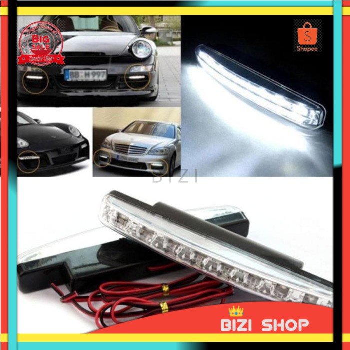 Car Fog Lamp Daytime Running Light DRL 8 LED 6000K 12V 1Pcs | Shopee ...