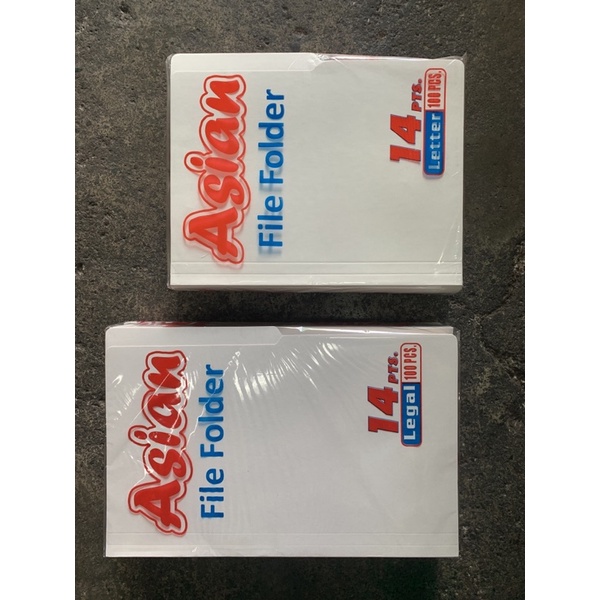 100 PCS ASIAN 14PTS FOLDER WHITE | Shopee Philippines