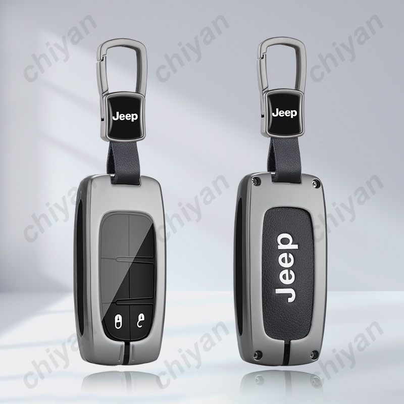 Leather Zinc Alloy TPU Car Key Case Fob Shell Cover For Jeep Renegade ...