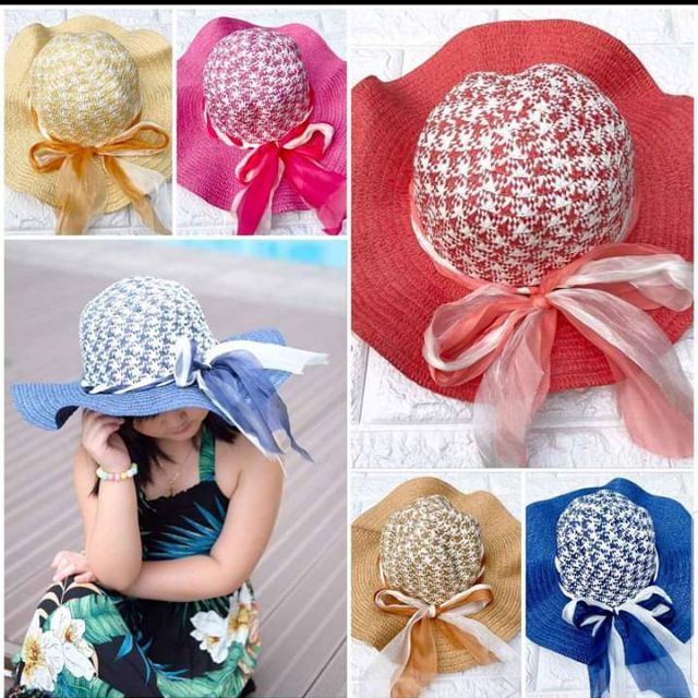 PLASTIC BURI DESIGN WOMAN SUMMER BEACH HAT | Shopee Philippines