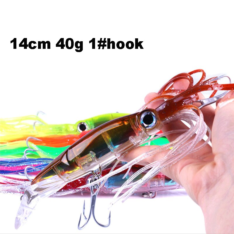 2024 Hot 6 Color 40g 14cm Fishing Lure Hard Bait Long Tail Octopus ...