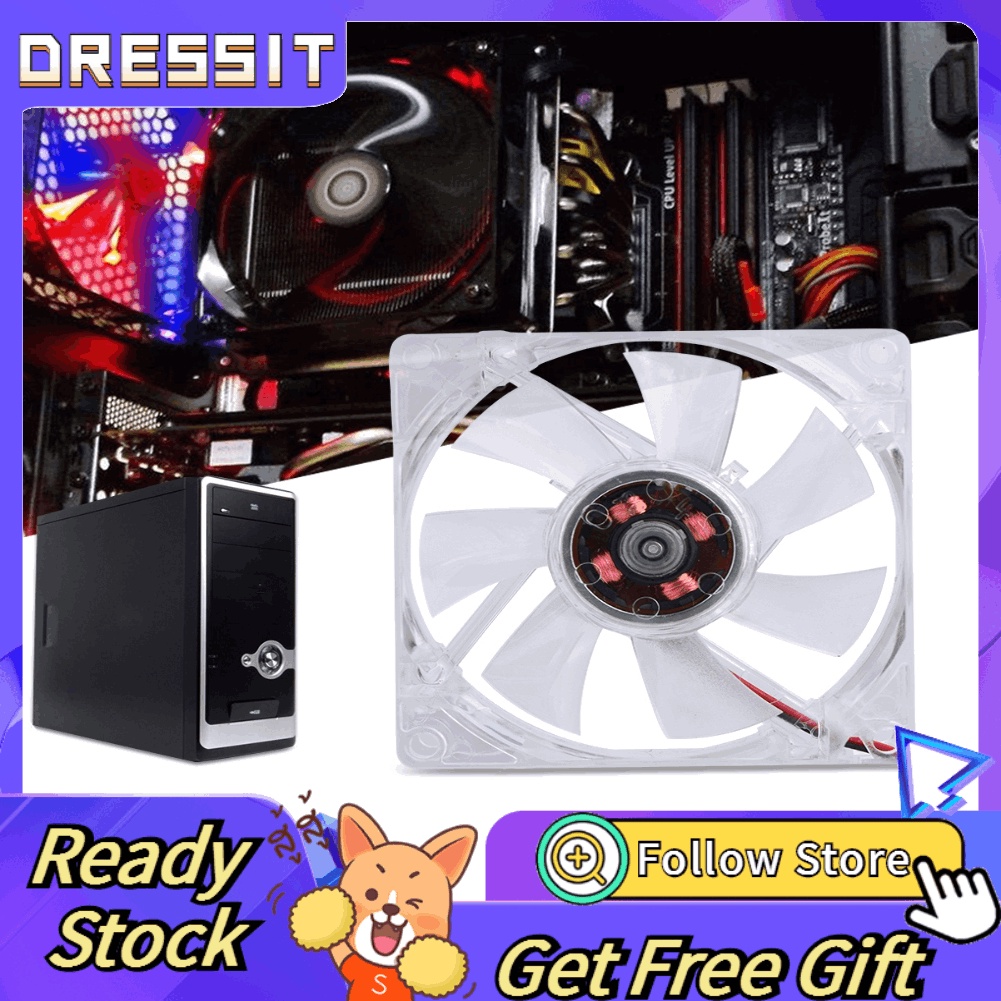 [READY STOCK] 80mm LED Light 12V 4Pin Mute PC Case Cooling Fan Computer ...