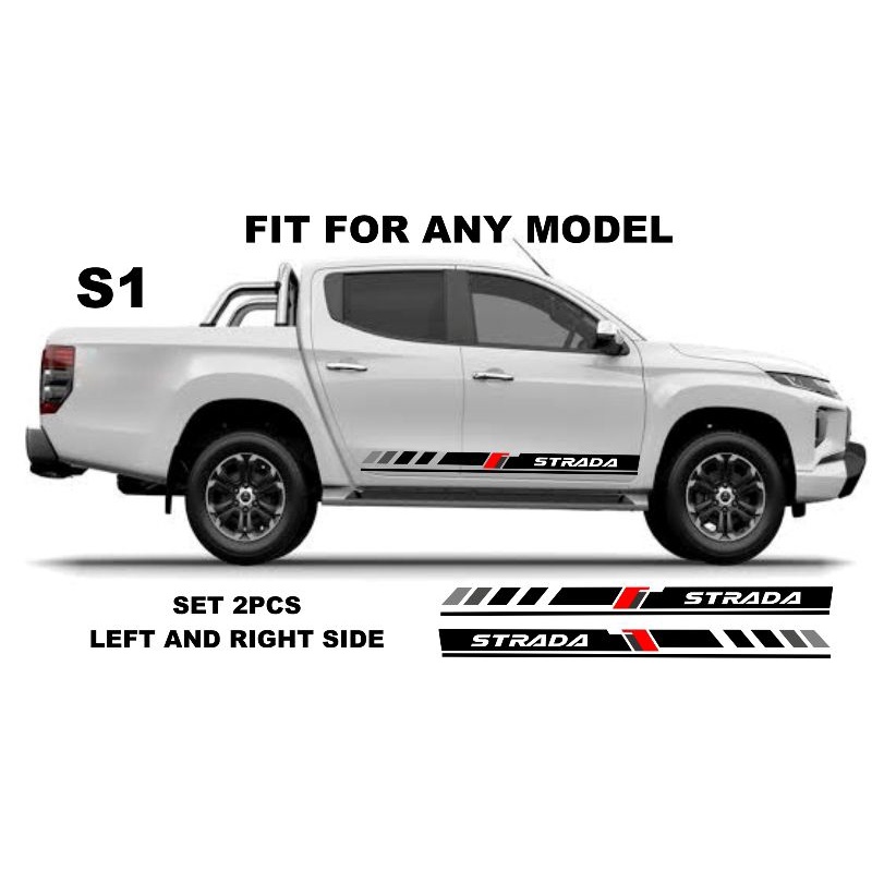 2pcs mitsubishi strada side body decals sticker for any model | Shopee ...