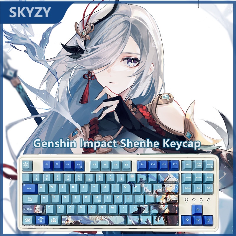 Shenhe Keycap Cherry Profile Genshin Impact Theme Anime PBT Dye Sub ...