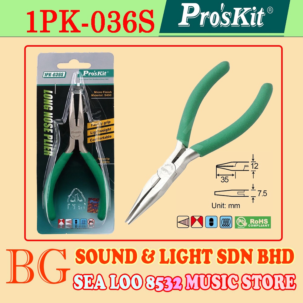 PRO'SKIT 1PK-036S LONG NOSE PLIER (136mm) [ PROSKIT ] | Shopee Philippines