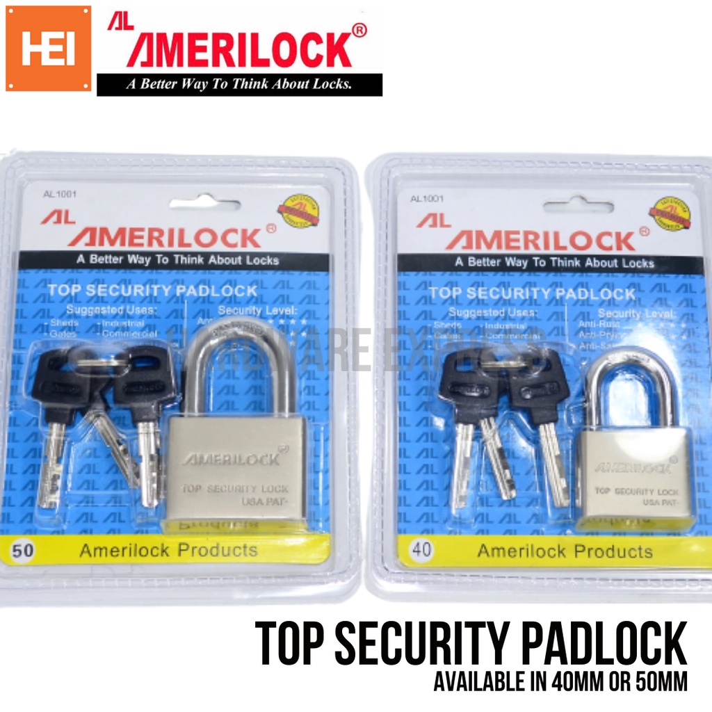AMERILOCK Top Security Padlock 40mm/50mm | Shopee Philippines