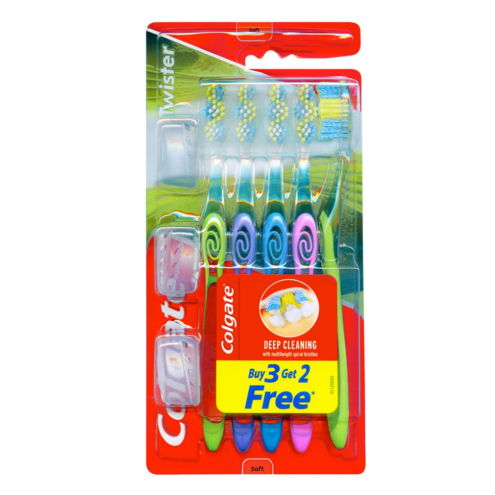 Colgate Toothbrush Twister With Cap 3+2 Soft | Shopee Philippines