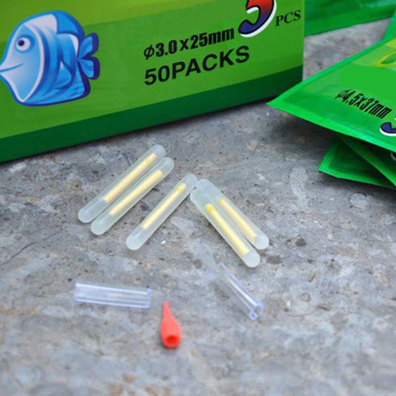 100pcs Fishing Night Fluorescent Light Float Glow Stick Light Sticks 4. ...