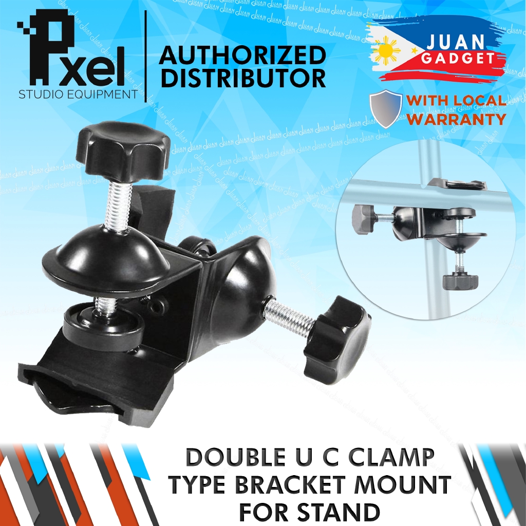 Pxel AA-UC5 Heavy Duty Metal Dual Double U Clip C Clamp Type Bracket ...