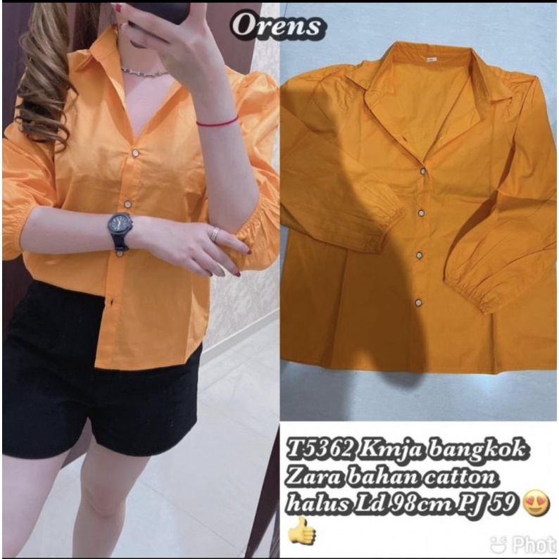 KEMEJA KATUN T5362/YN BANGKOK PLAIN COTTON WOMEN'S SHIRT | Shopee ...